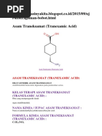 Dosis Dan Aturan Pakai Asam Traneksamat | PDF