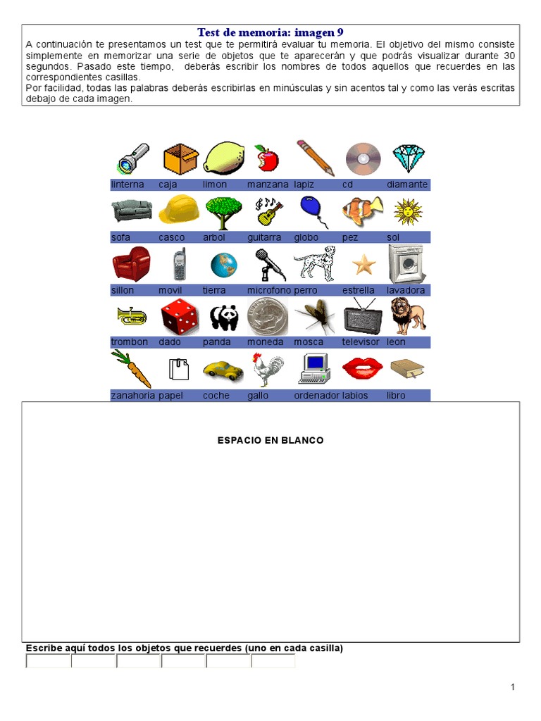 Test de Memoria Visual | PDF