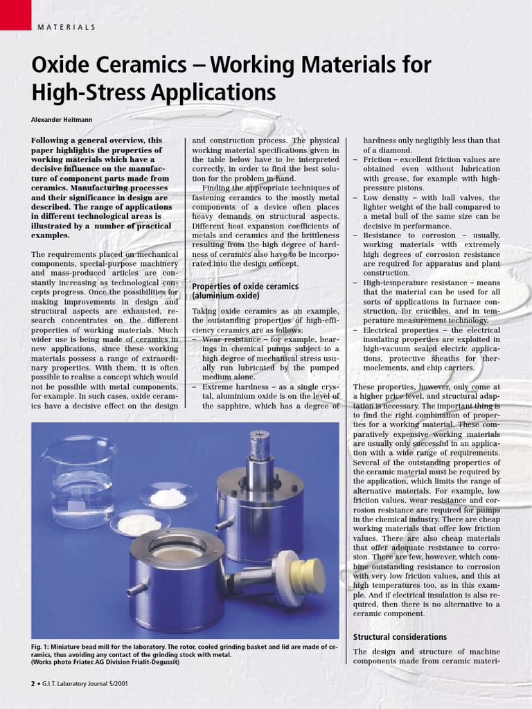 Oxide Ceramics - Working Materials For High-Stress Applications ...