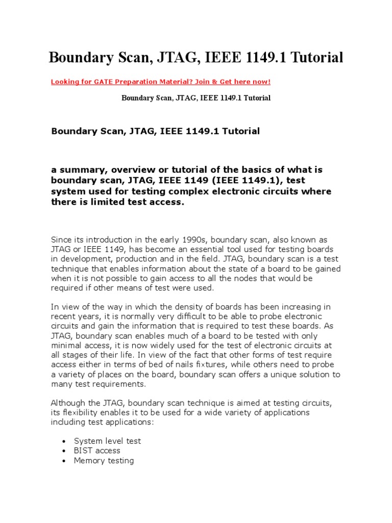 A Comprehensive Overview of Boundary Scan Testing: Principles ...