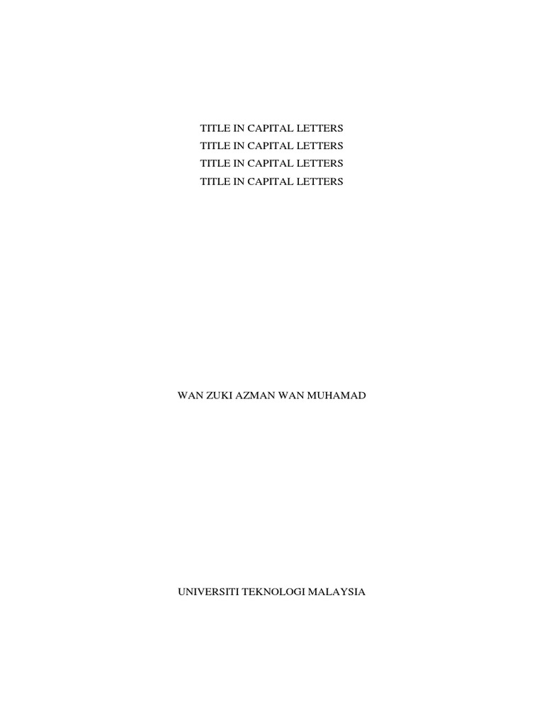 UTM Thesis Template | PDF | Thesis | Page Layout