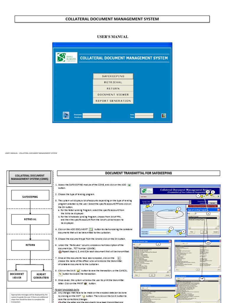 Collateral Document Management System: User'S Manual | PDF | Deed ...