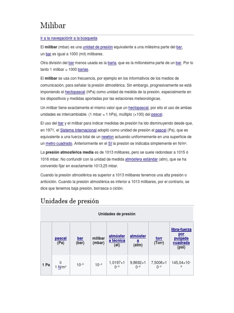 Mili Bar | PDF | Observación científica | Unidades de medida