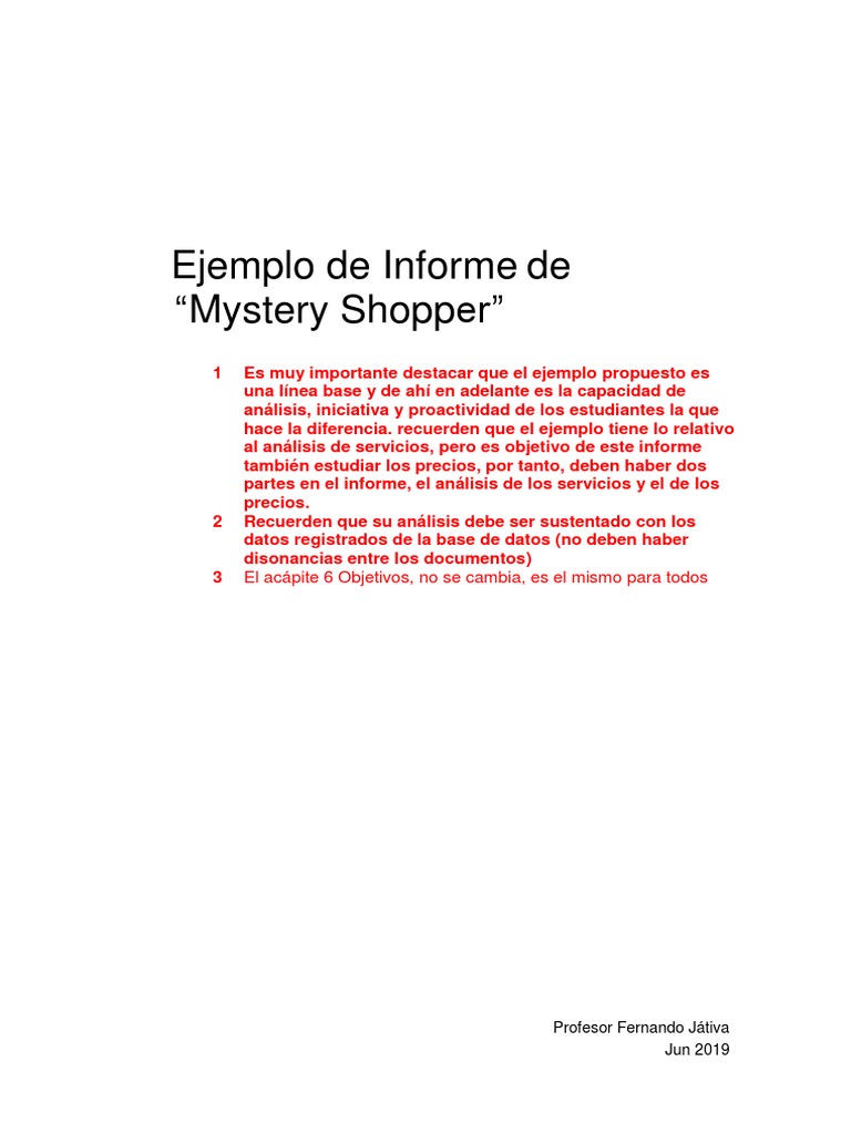 Ejemplo de Informe de Cliente Fantasma | PDF | Análisis FODA | Business