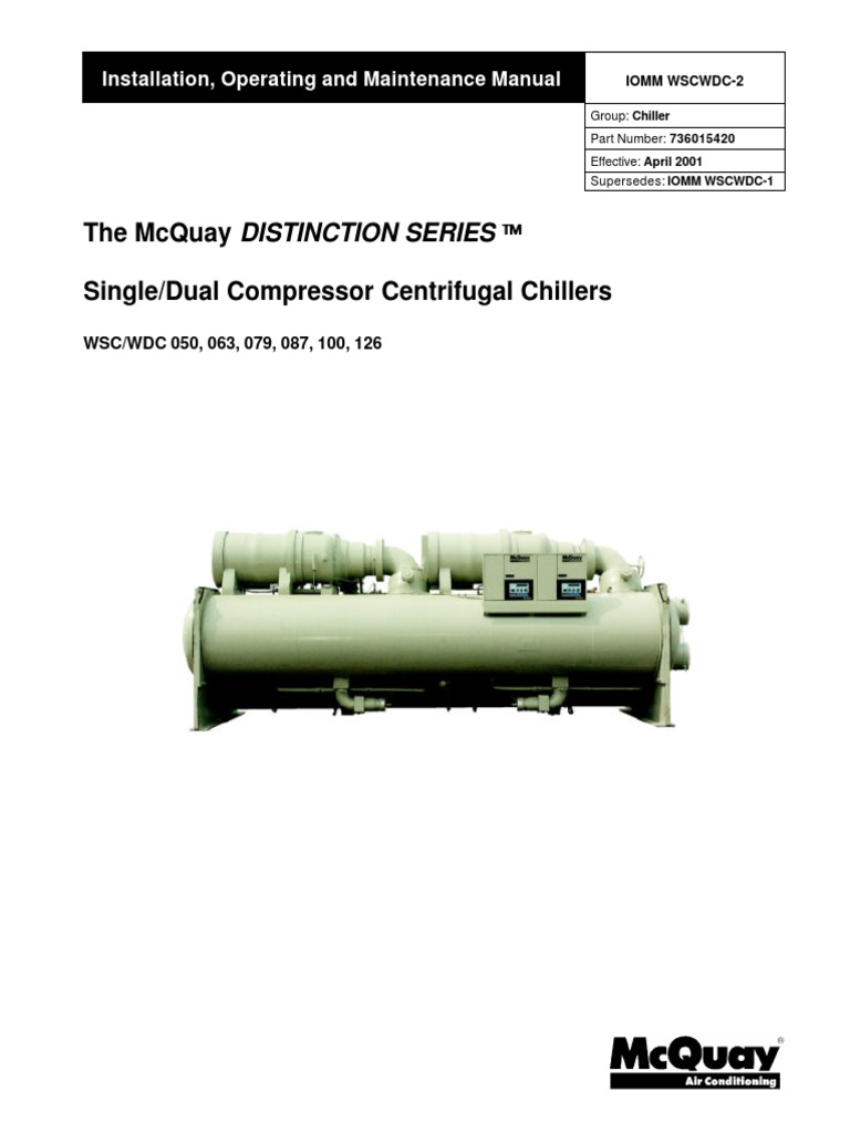 McQuay WSC WDC Installation Manual Eng | PDF | Pump | Valve
