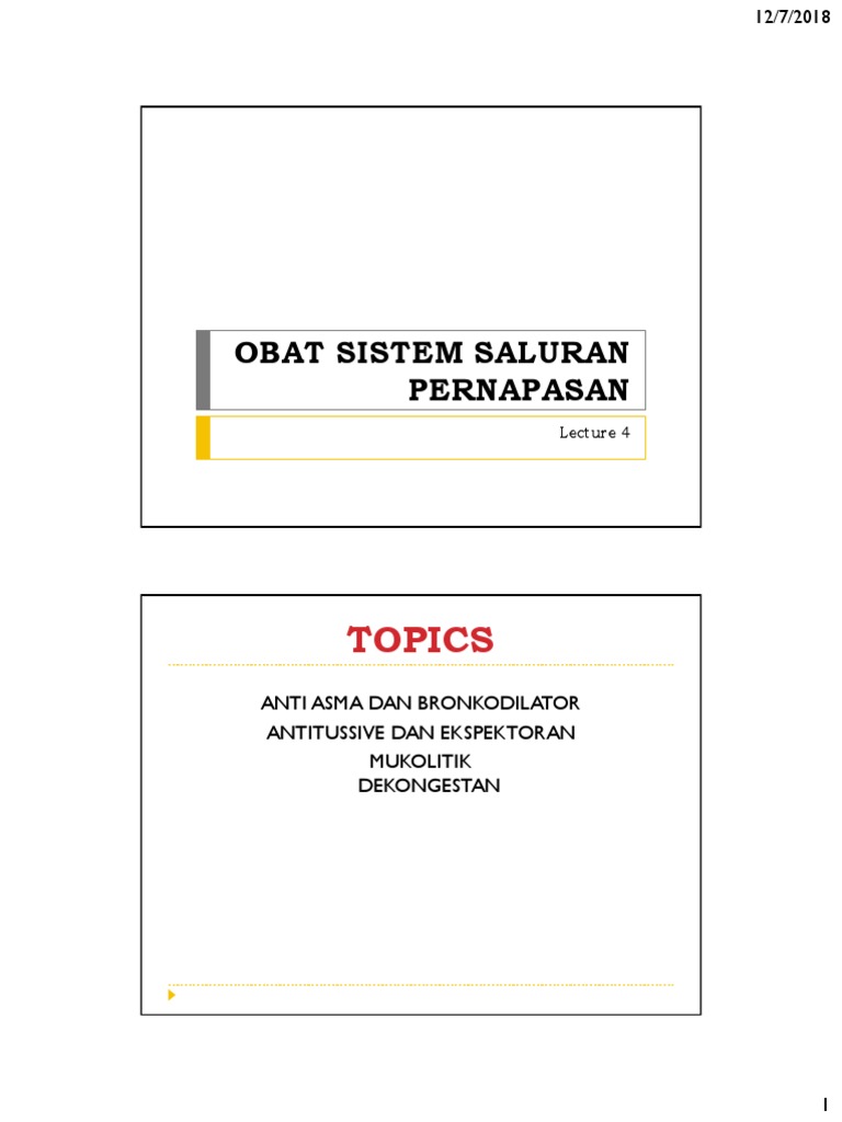 FT-Obat Saluran Nafas | PDF | Asthma | Epidemiology