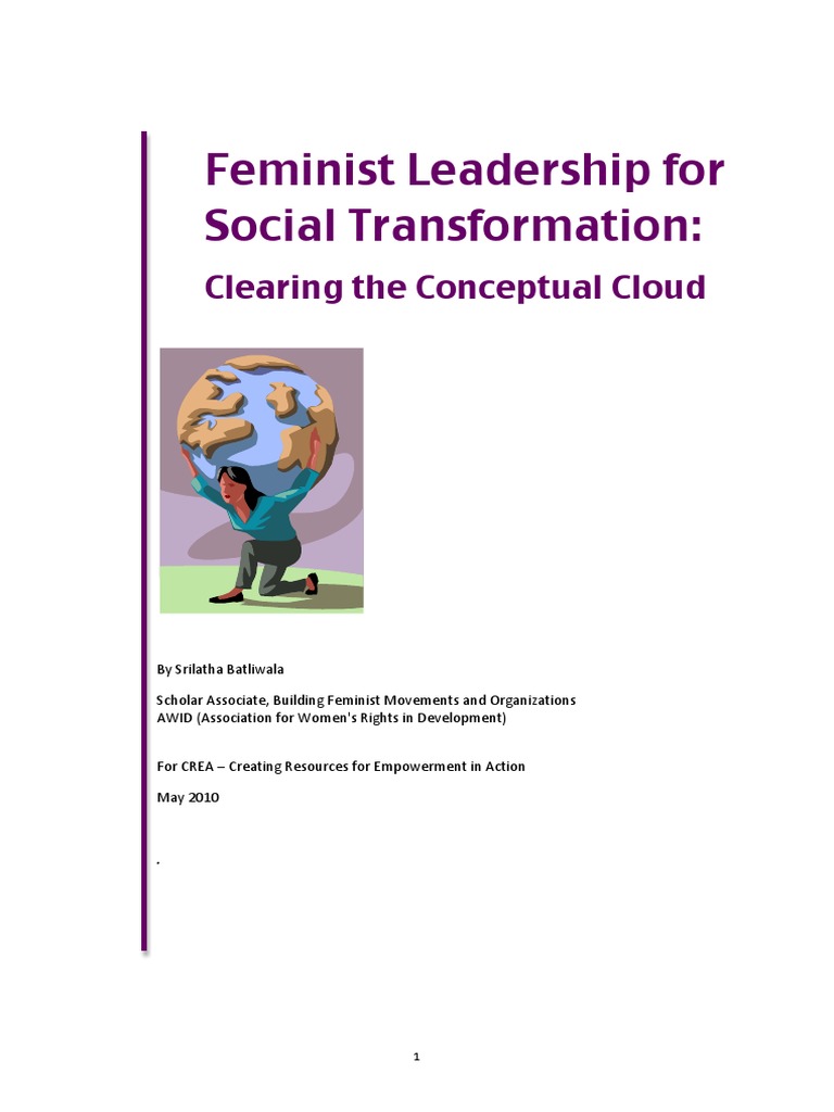 Feminist Leadership Clearing Conceptual Cloud Srilatha Batliwala | PDF ...