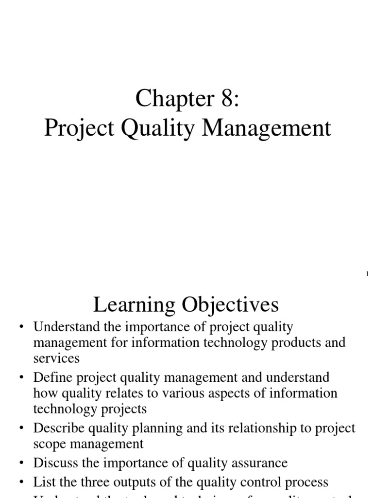 Project Quality Management | PDF | Six Sigma | Quality Assurance