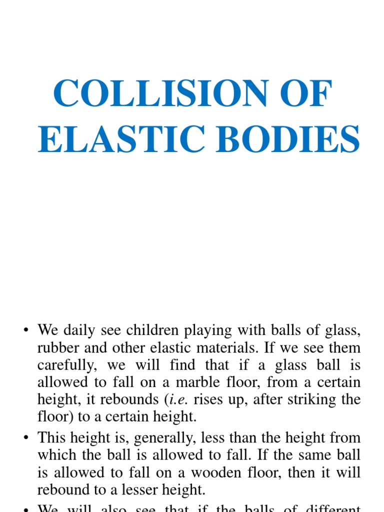 Dynamics of Elastic Collisions | PDF | Collision | Momentum