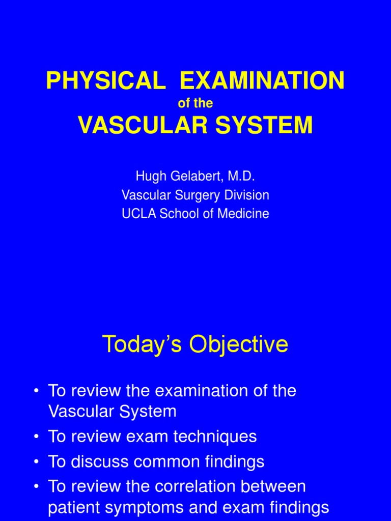 01.principles of The Vascular Exam | PDF | Ischemia | Circulatory System
