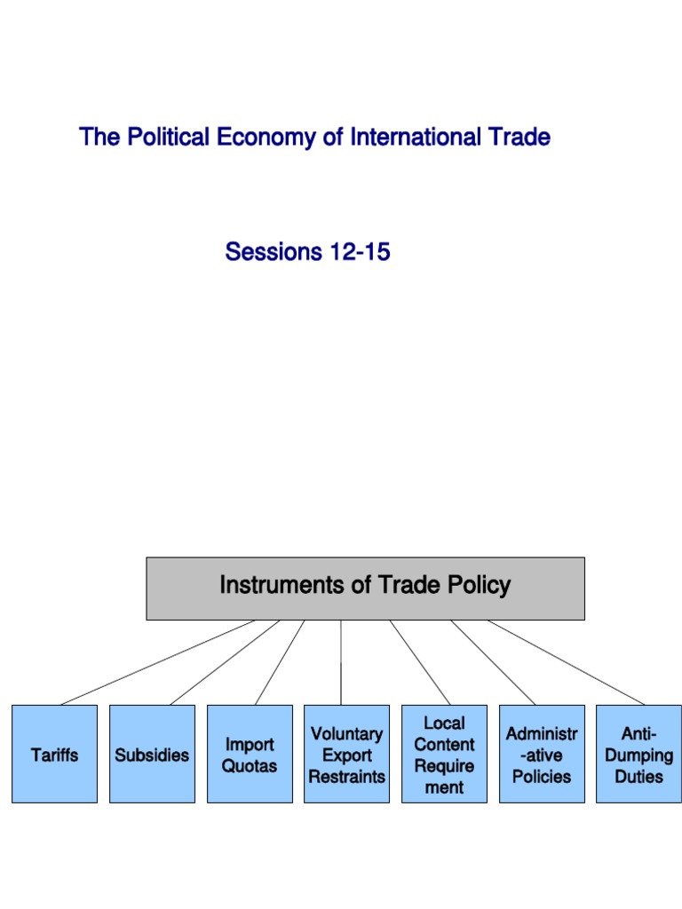 Sessions 12-15 Political Economy of International Trade | PDF | Tariff ...