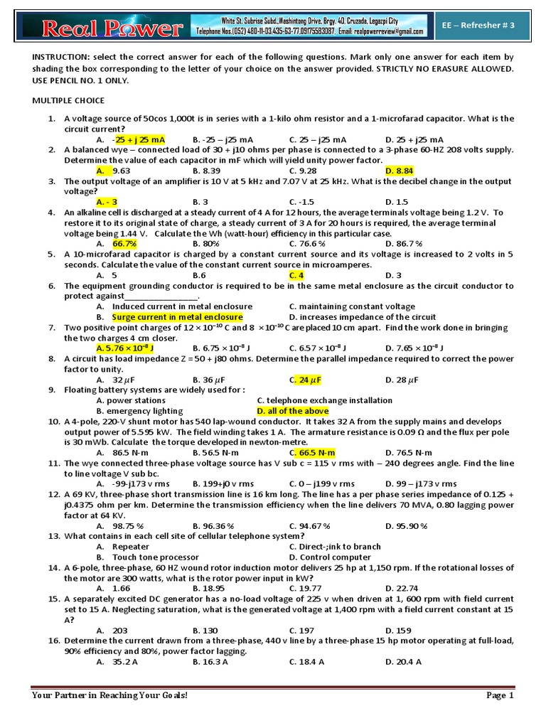 Ee - Module 3 - April 2012 | PDF | Electric Motor | Volt