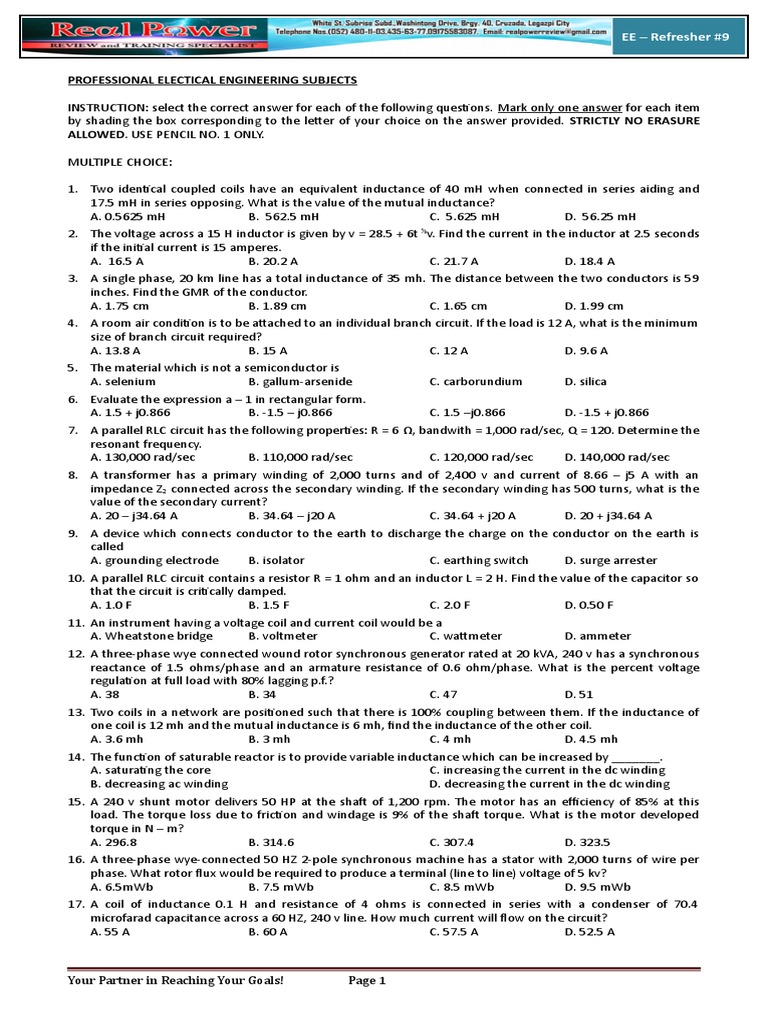 Ee Module 4 April 2012 | PDF | Inductor | Inductance