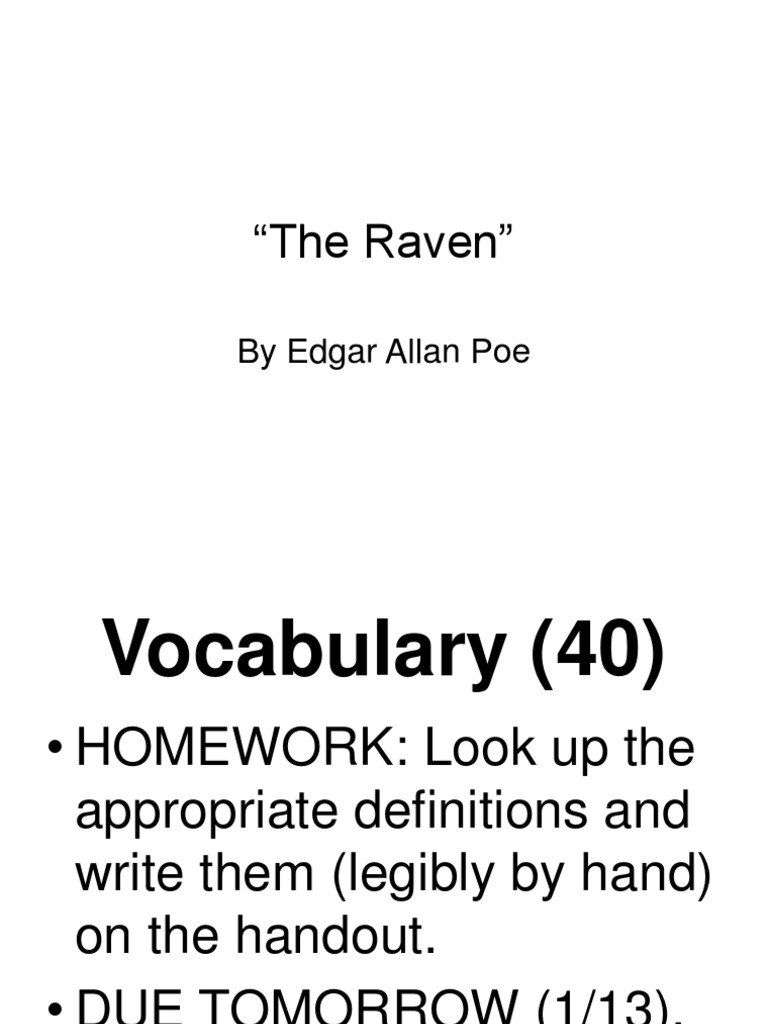 "The Raven" Study Guide | PDF | The Raven | Rhyme