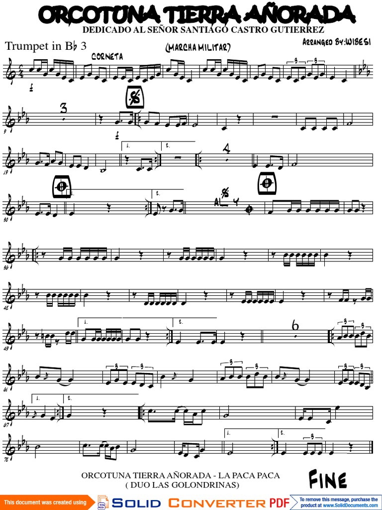 Orcotuna - Trumpet in BB 3 | PDF