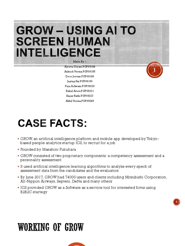 GROW - Using AI To Screen Human Intelligence | PDF | Artificial Intelligence | Intelligence (AI ...