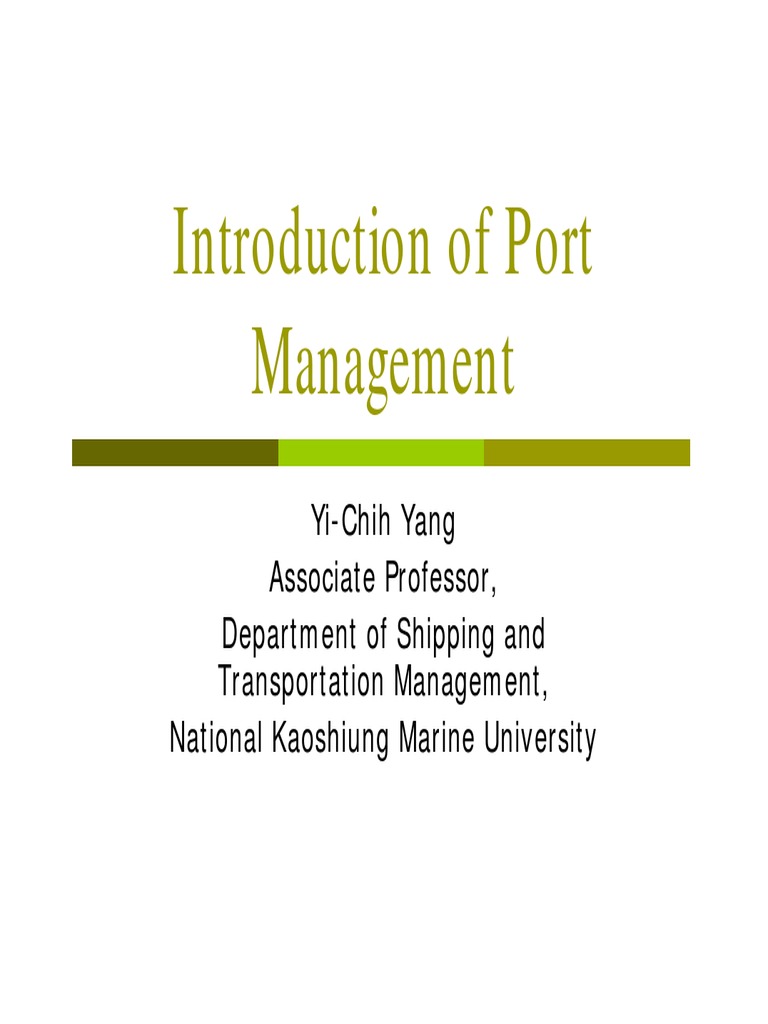 Ports | PDF | Port | Logistics