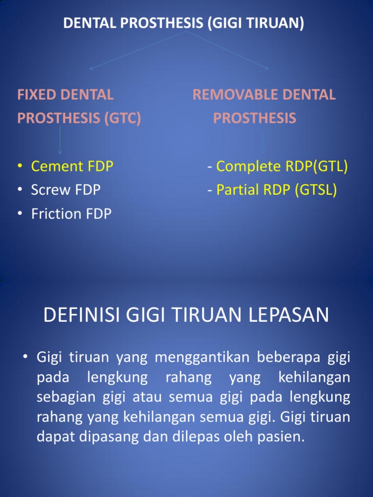 Struktur dan Definisi Gigi Tiruan | PDF | Kajian Bahasa Asing ...