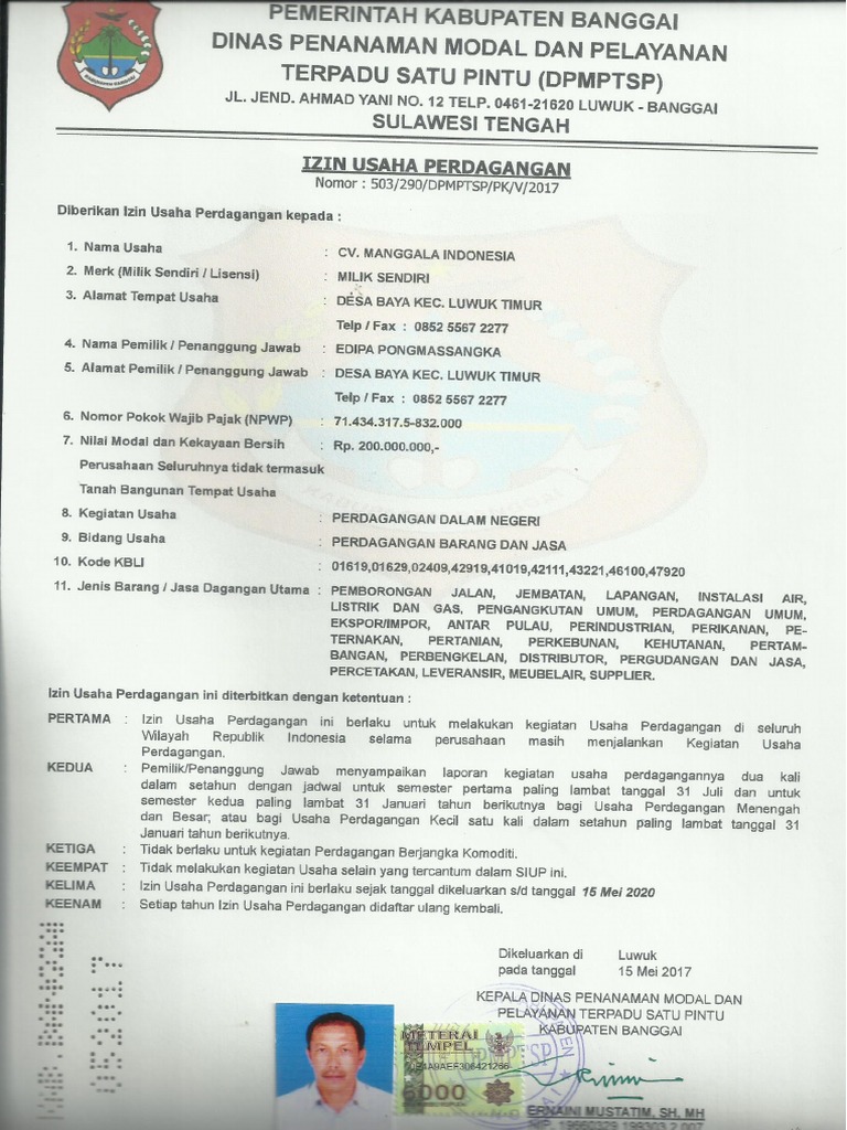 Siup Cv. Manggala PDF | PDF