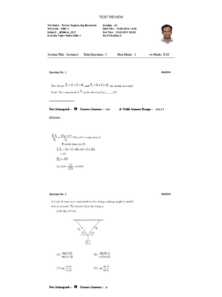 Section Title: Section 1 Total Questions: 5 Max Marks: 1 Ve Marks:0.33 ...