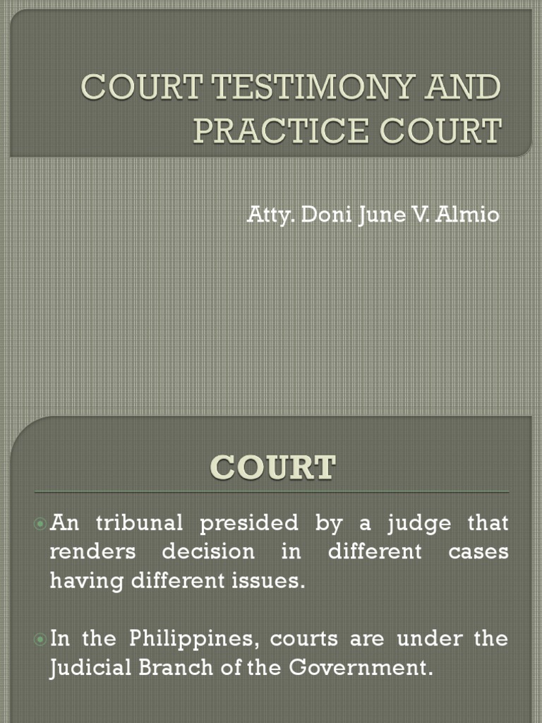 Philippine Court Procedures Guide | PDF | Judge | Prosecutor