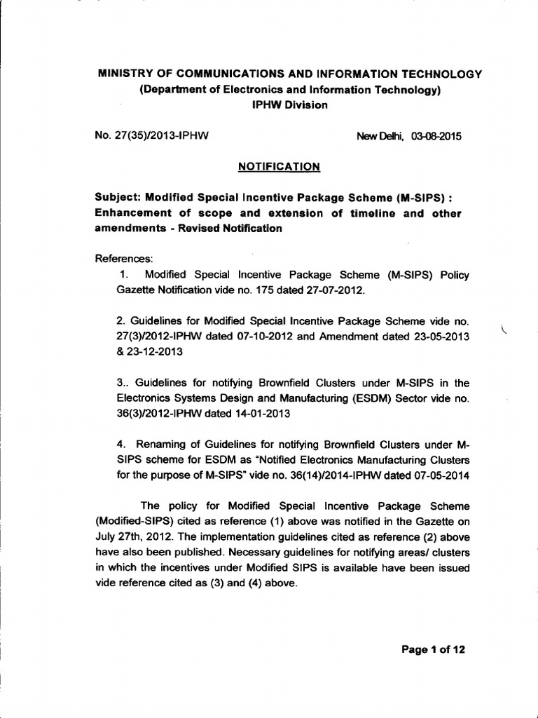 MSIPS Notification English PDF | PDF