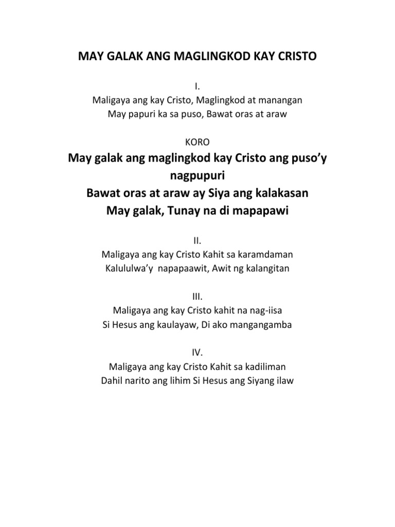 May Galak Ang Maglingkod Kay Cristo | PDF