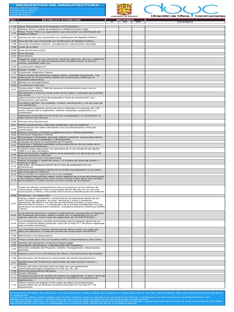 Arquitectura Checklist 281 | PDF | Diseño | Derecho inmobiliario