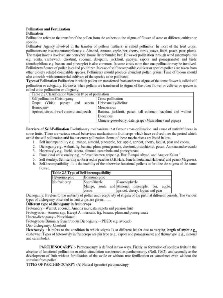Pollination and Fertilization | PDF | Fruit | Pollination