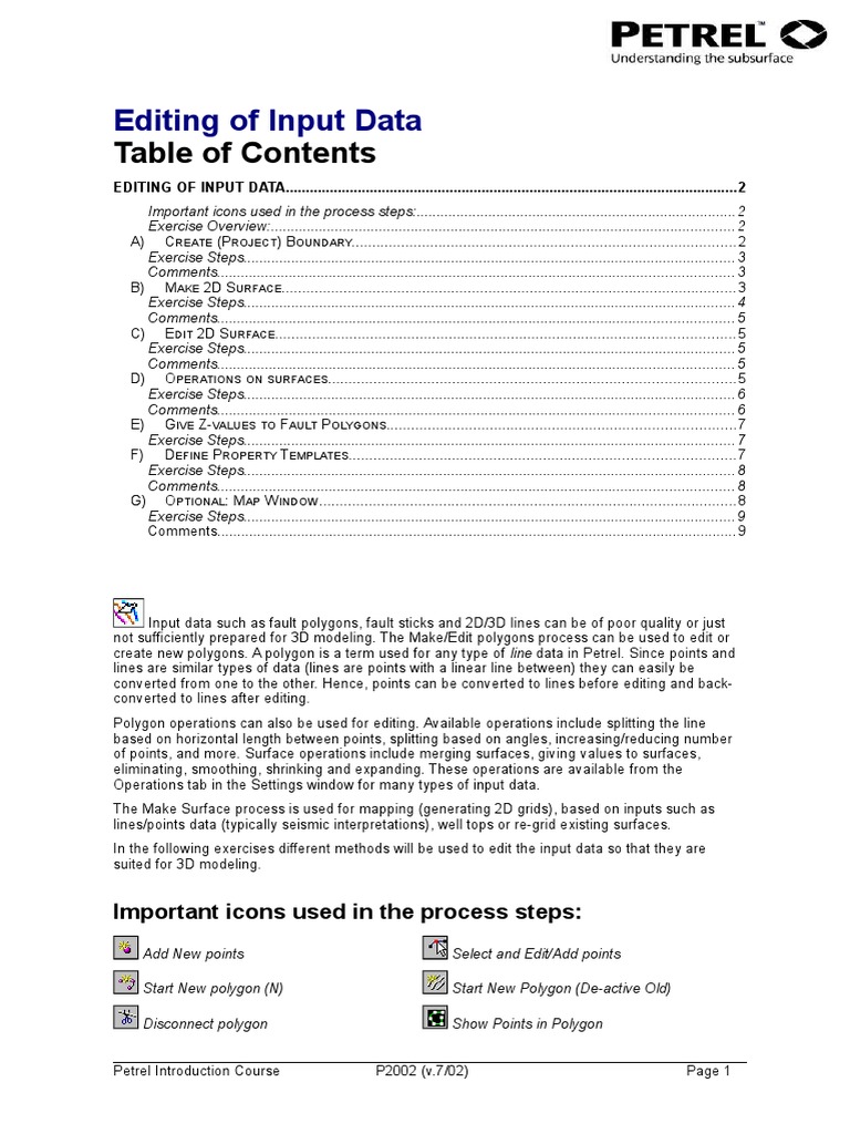 Editing of Input Data: Important Icons Used in The Process Steps ...