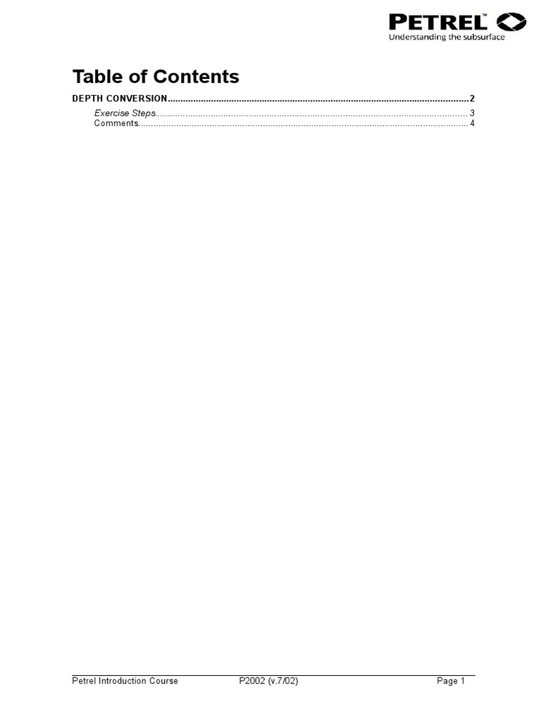 Depth Conversion Course Table of Contents | PDF | Computing | Software