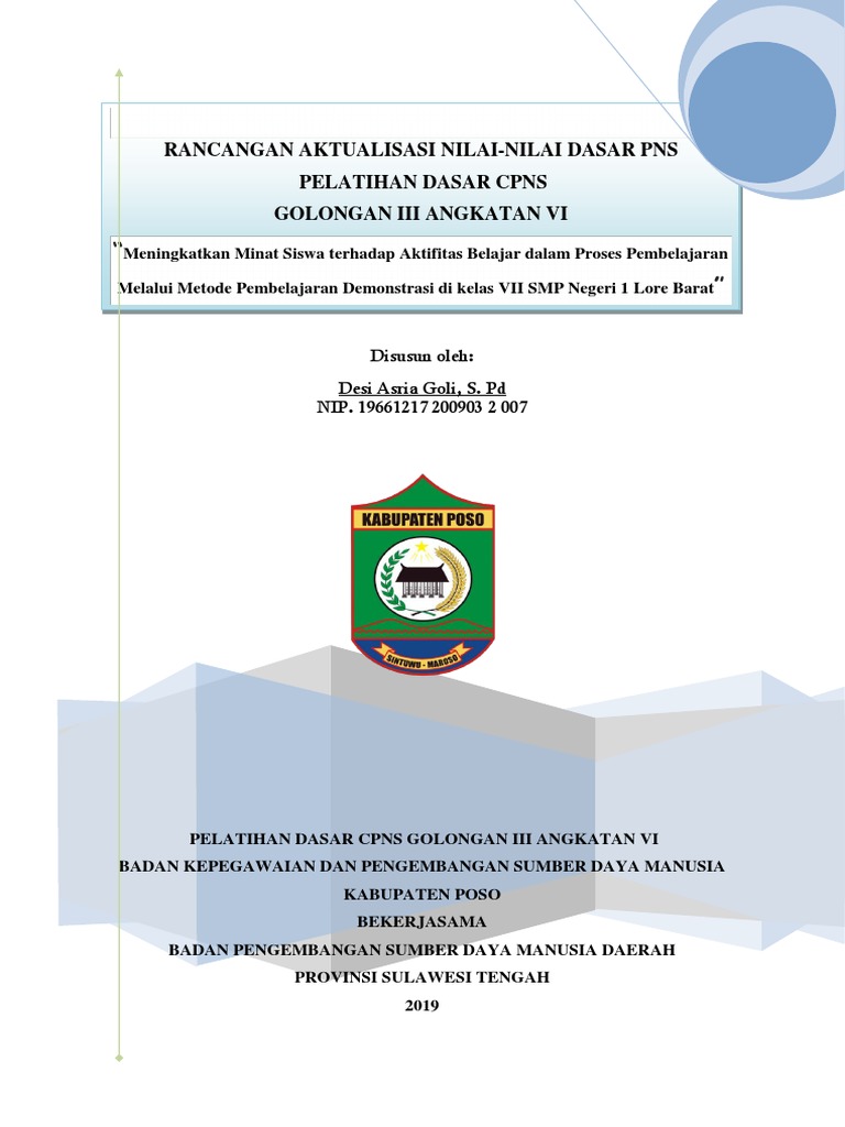 Sampul Rancangan Aktualisasi | PDF