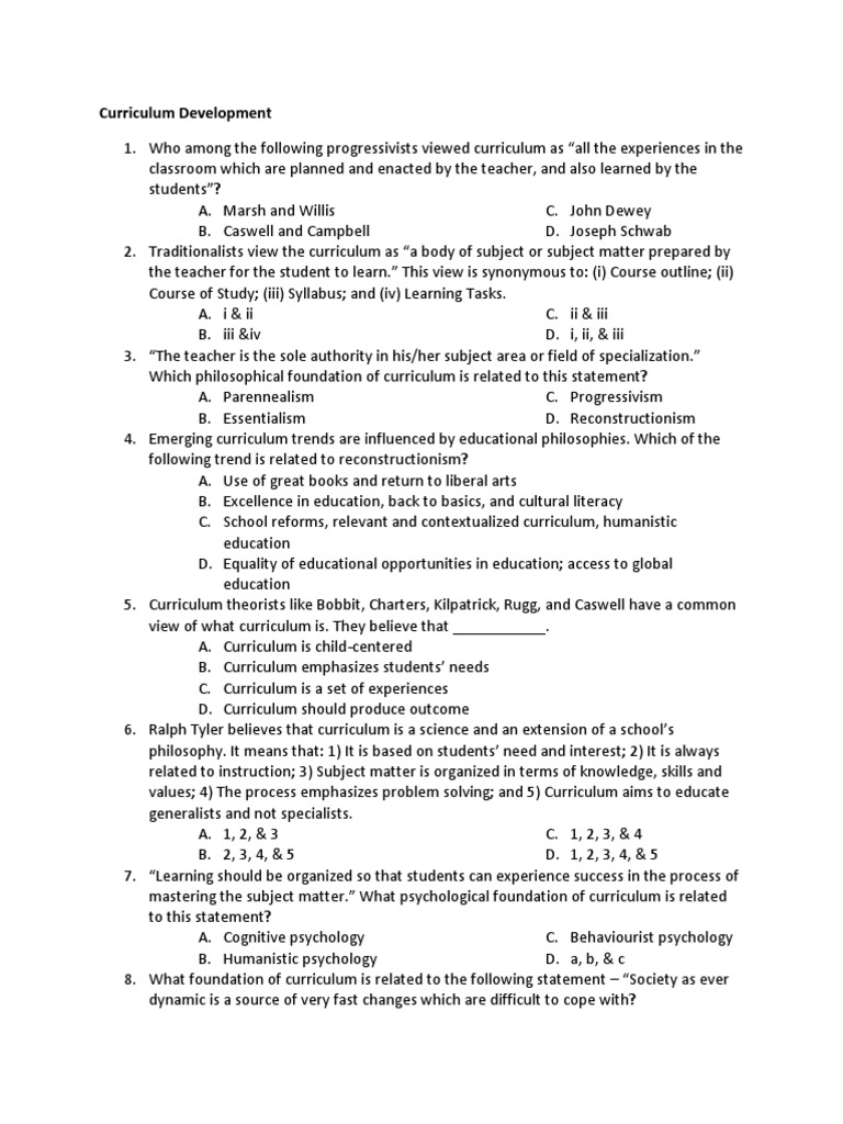 Curriculum Development | PDF | Curriculum | Evaluation