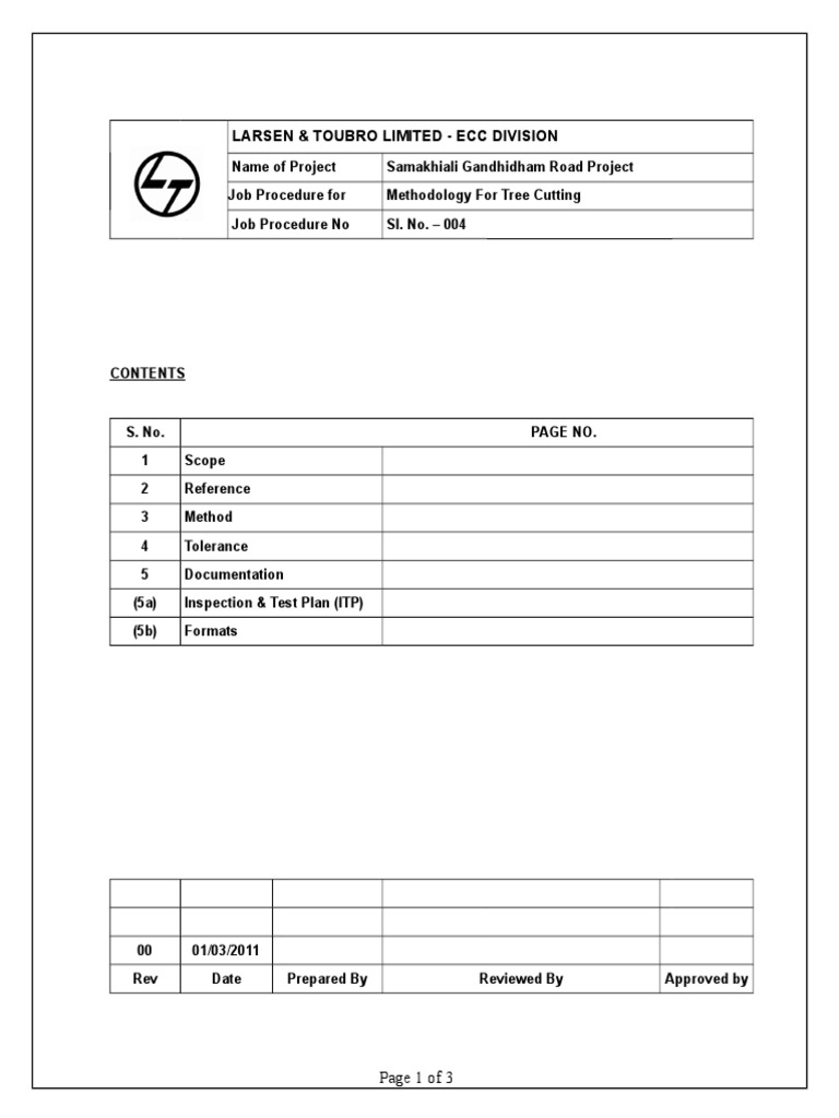 Tree Cutting Methodology for Projects | PDF | Trees | Road