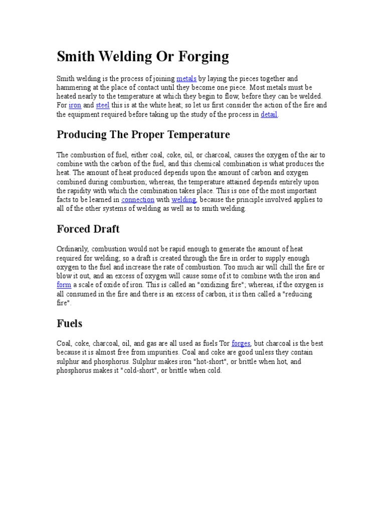 Smith Welding or Forging | PDF | Forge | Blacksmith
