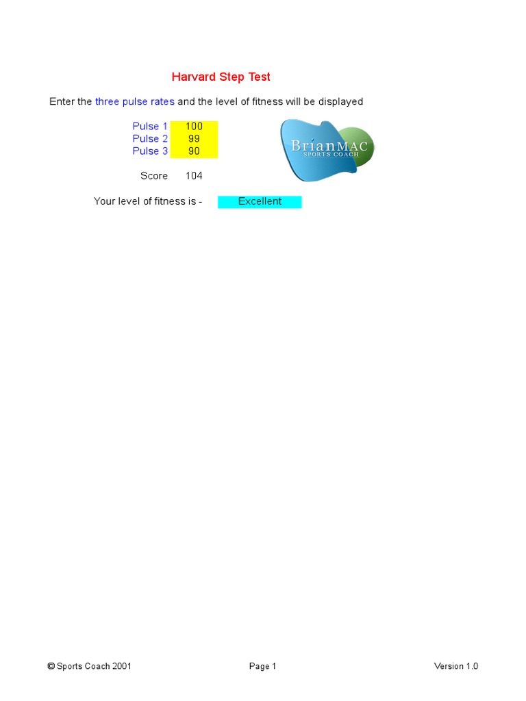Harvard Step Test Results Guide | PDF