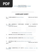 Complaint Sheet Format | PDF | Crime & Violence | Criminal Justice