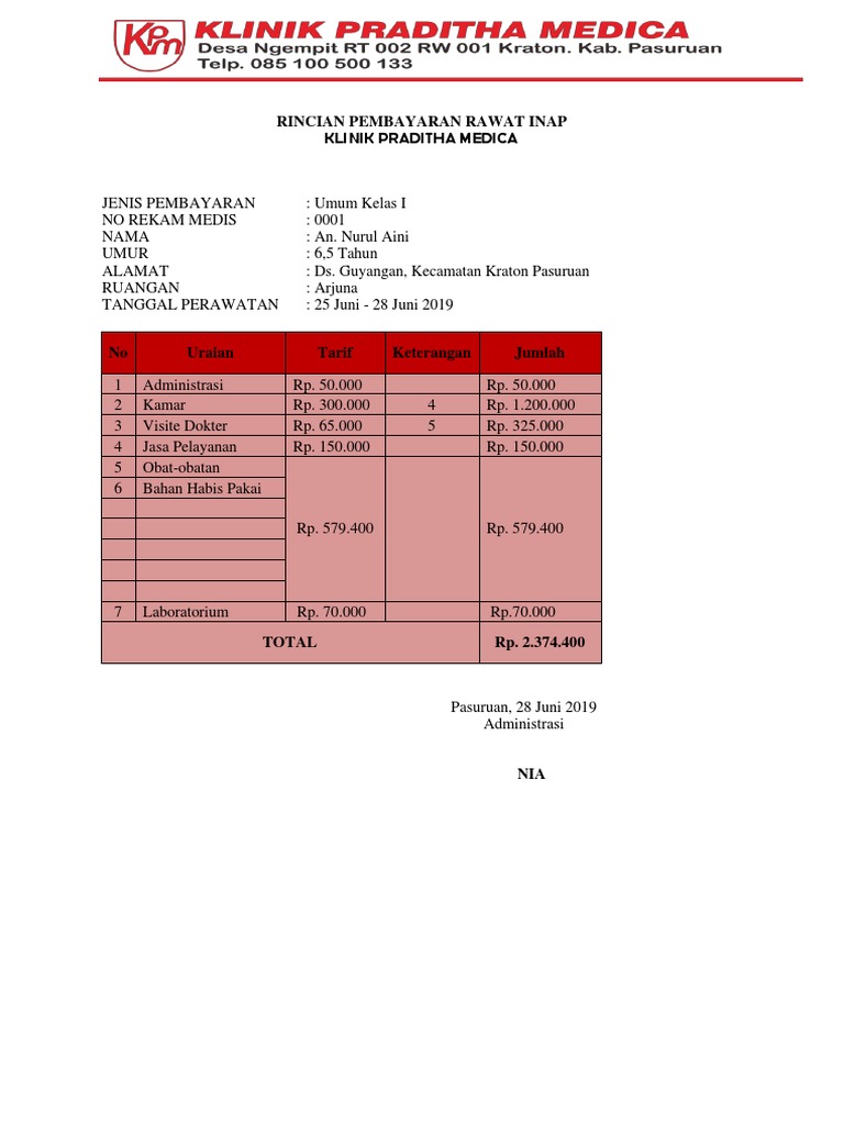 Formulir Pembayaran R.inap | PDF