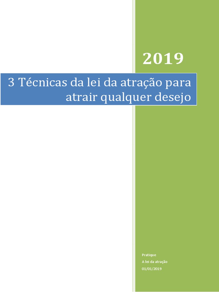 3 Técnicas Da Lei Da Atração para Atrair Qualquer Desejo | PDF | Livros ...