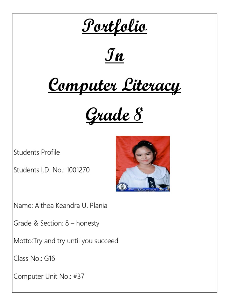 Grade 8 Computer Literacy Portfolio | PDF | Career & Growth | Social ...
