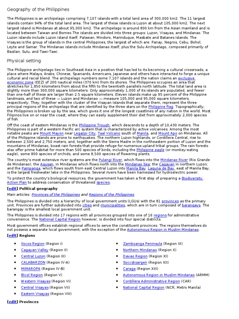 Geography of the Philippine Archipelago | PDF | Luzon | Mindanao