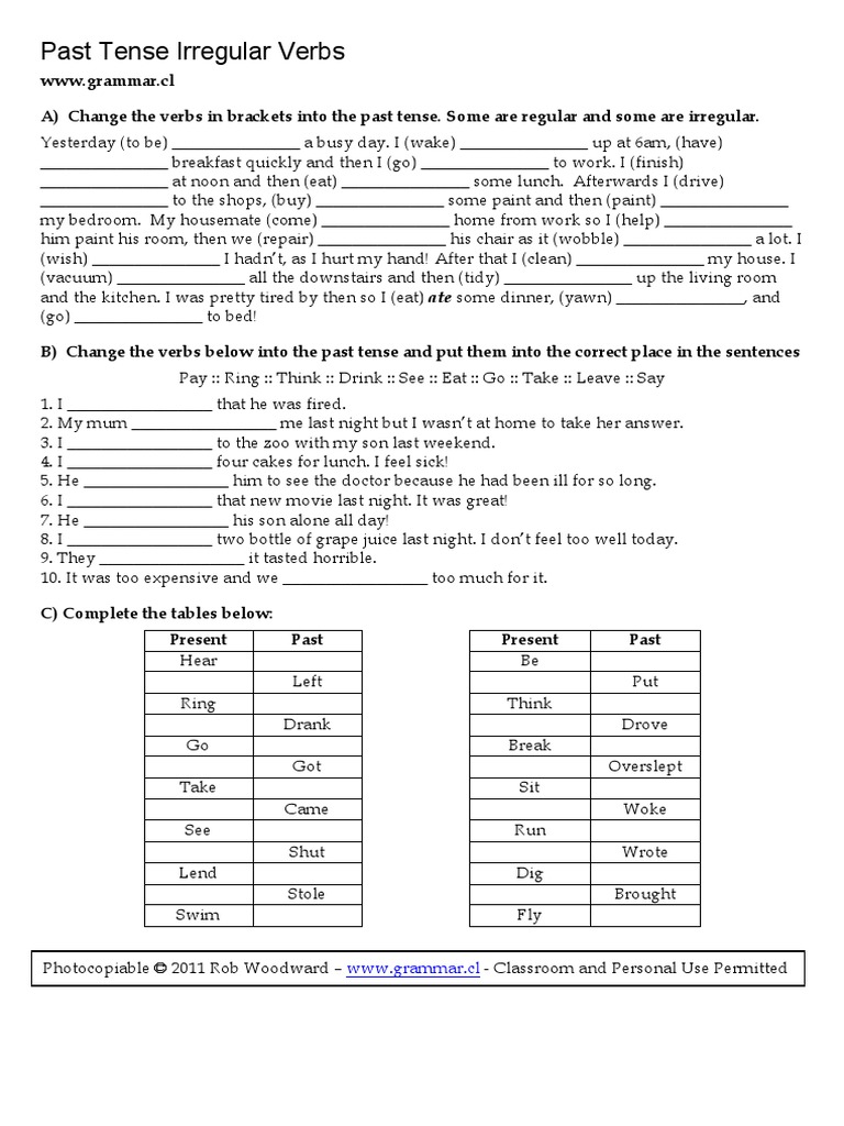 Past Simple Irregular Verbs PDF | PDF | Rules | Onomastics