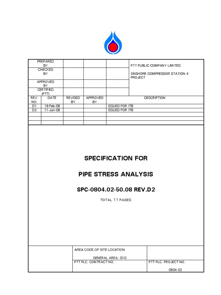 SPC-0804.02-50.08 Rev D2 Pipe Stress Analysis | PDF | Pipe (Fluid Conveyance) | Stress (Mechanics)