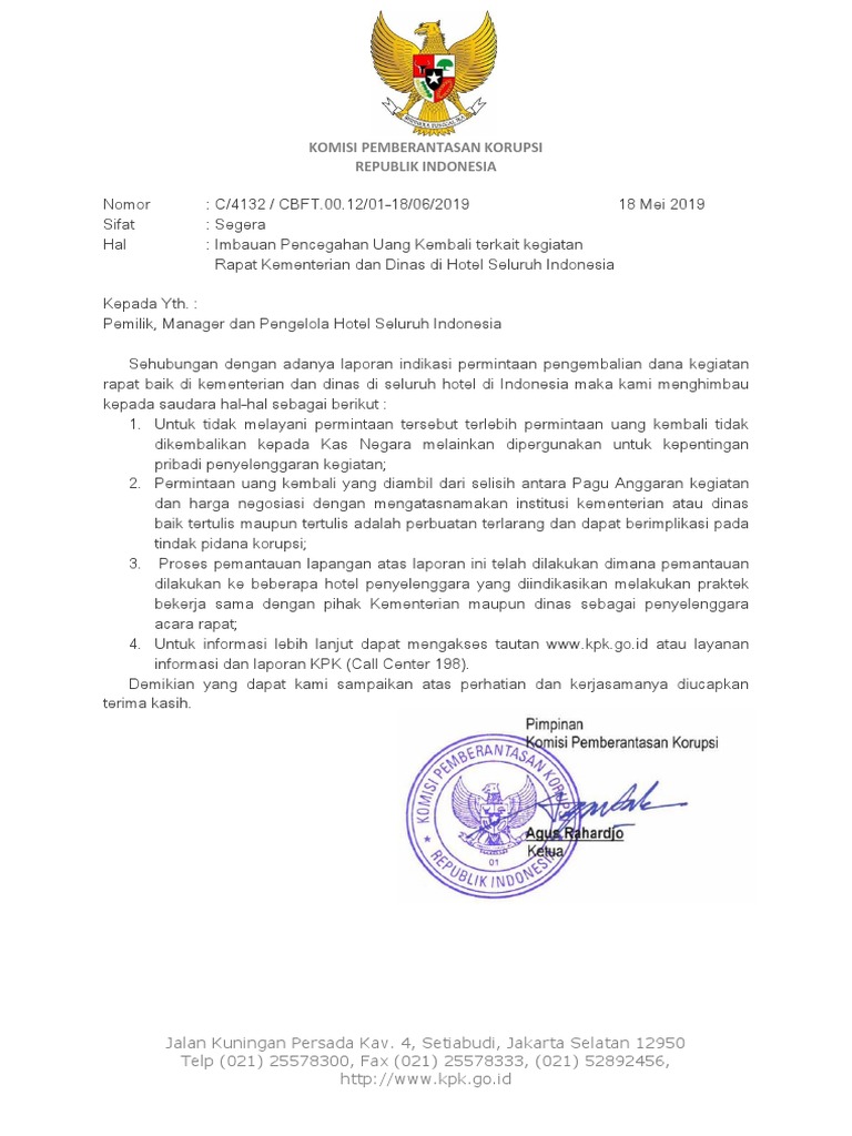 Surat Edaran KPK PDF | PDF