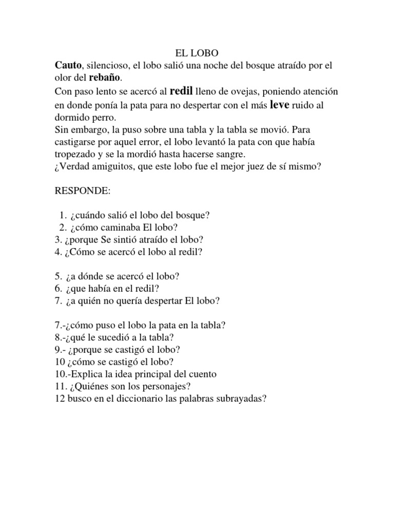 El Lobo Lectura 3 | PDF | Violencia