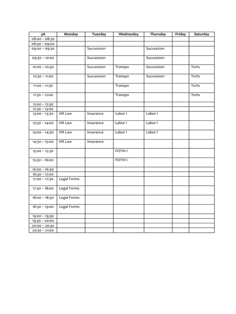 CORE Schedule 3rd Year 1st Sem AY 2019 2020 As of 13 Apr 2019 | PDF ...