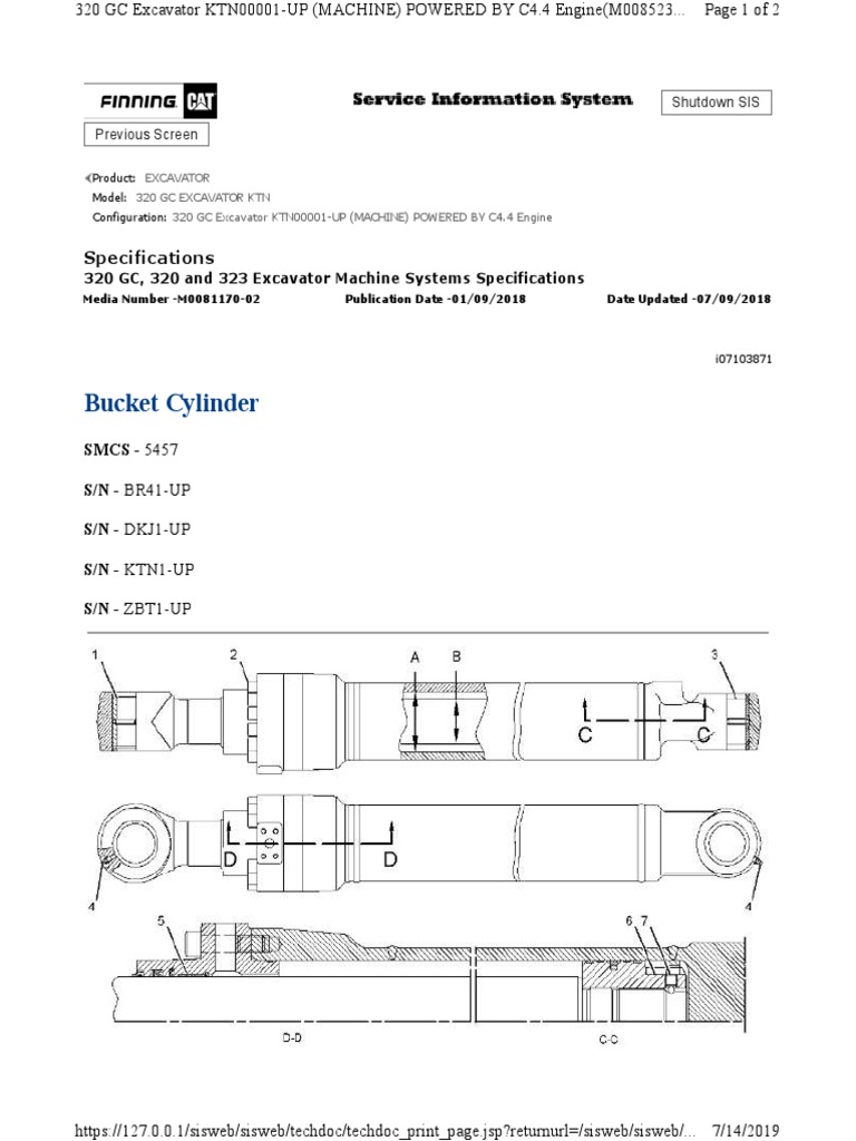 Bucket Cylinder: Specifications | PDF | Cylinder (Engine) | Vehicles