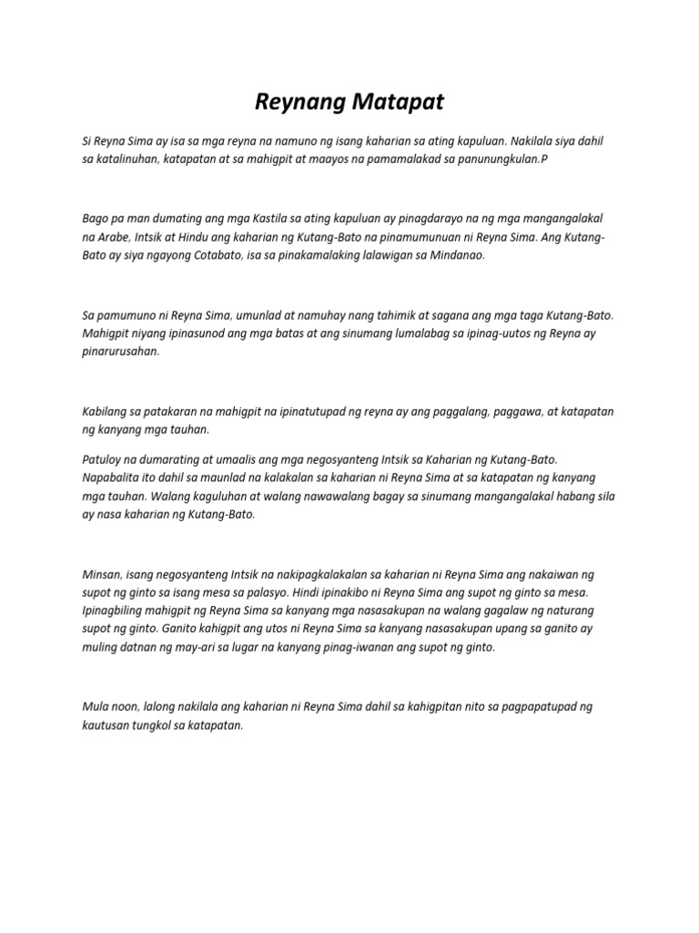 Reynang Matapat | PDF