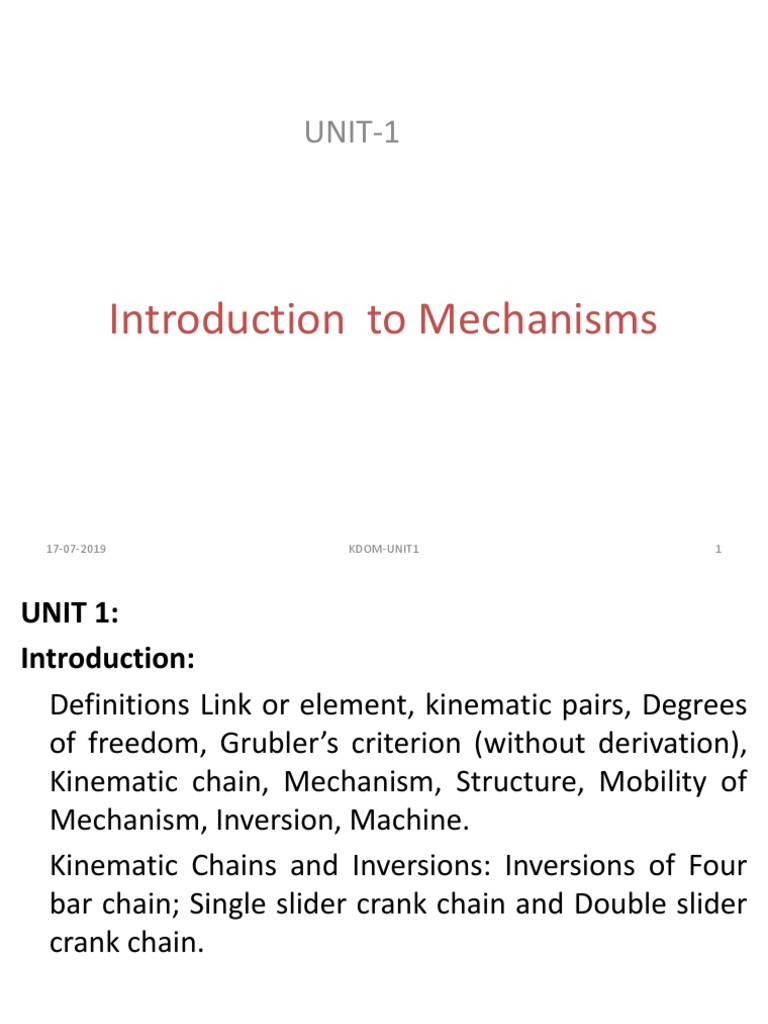 Introduction To Structures & Mechanisms | PDF | Kinematics | Machines