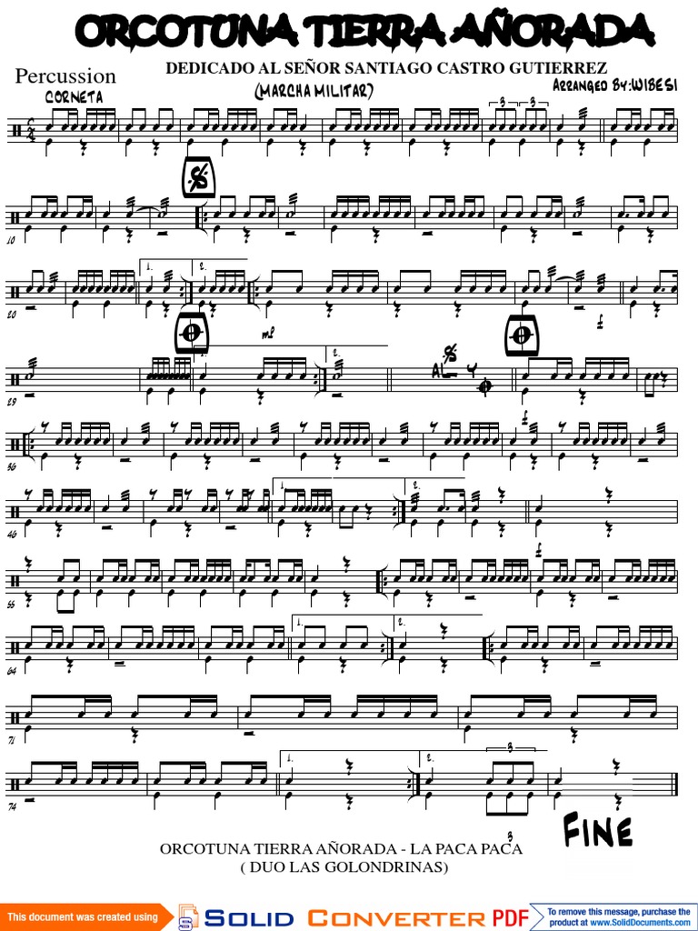 ORCOTUNA - Percussion | PDF